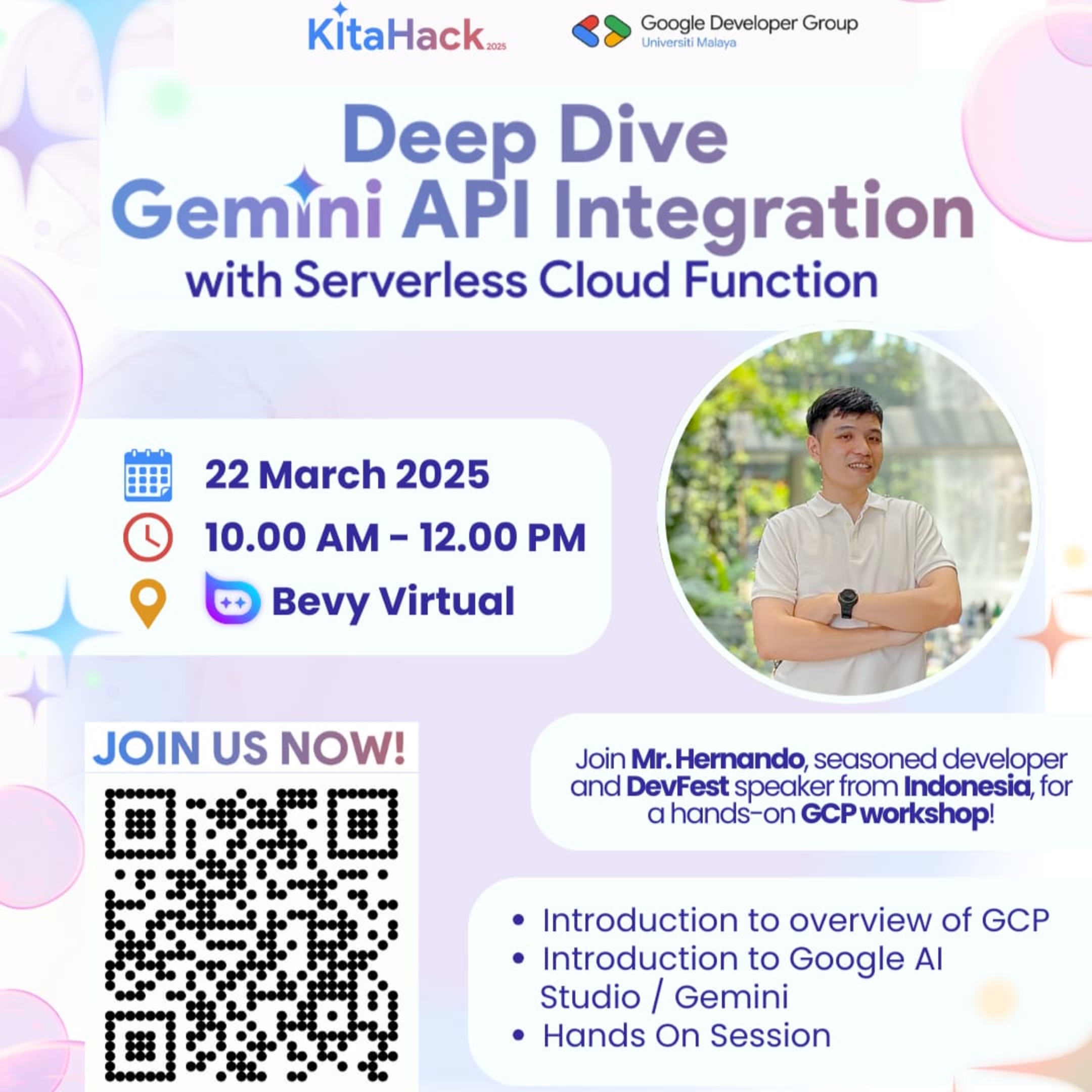 See Deep Dive Gemini API Integration with Serverless Cloud Function at Google Developer Groups ...